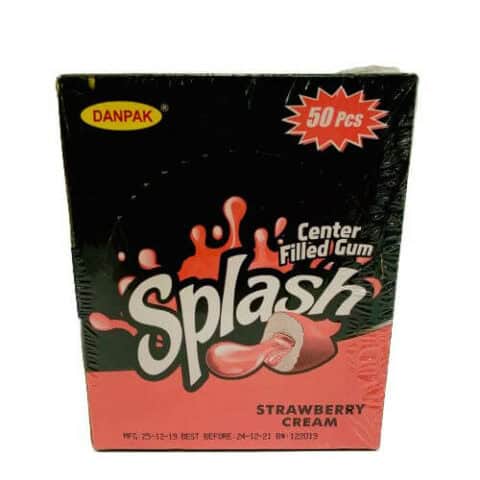 Splash Gum Box Strawberry Cream 50's - Sweet Zone